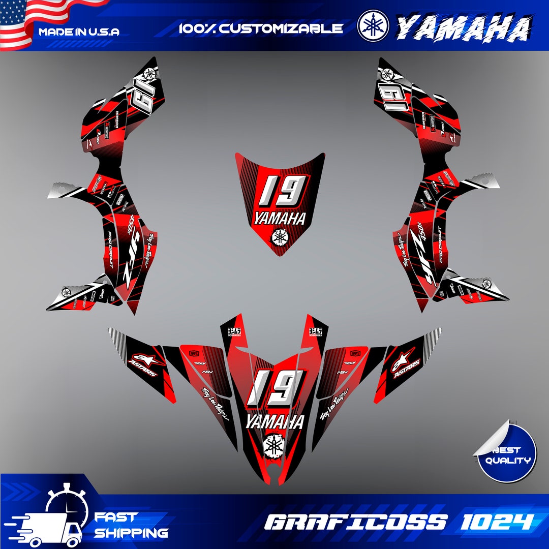 Yamaha YFZ 450R Graphics Kit 2009 2010 2011 2012 2013 Decals Stickers ...