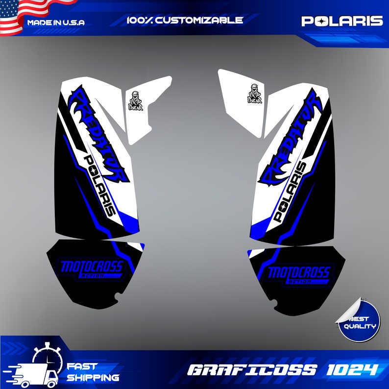 Polaris Predator 500 Graphics Full Decals Stickers Kit Atv - Etsy