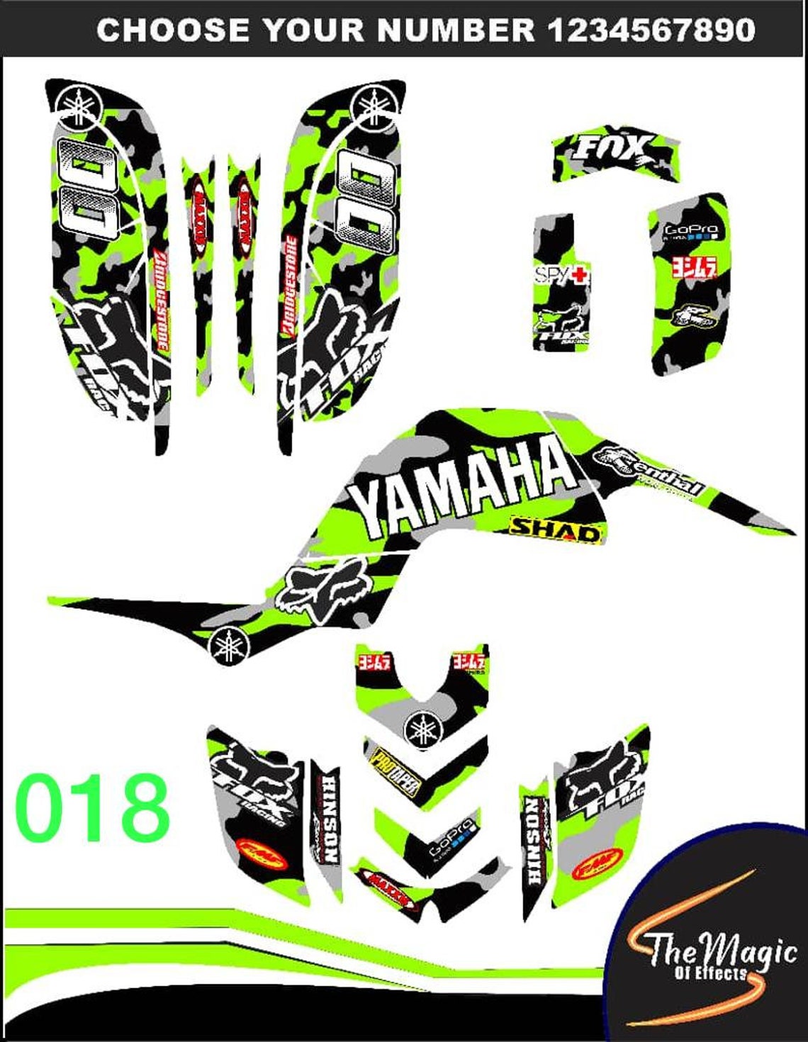 Yamaha raptor 660 660R full graphics decals stickers kit atv | Etsy