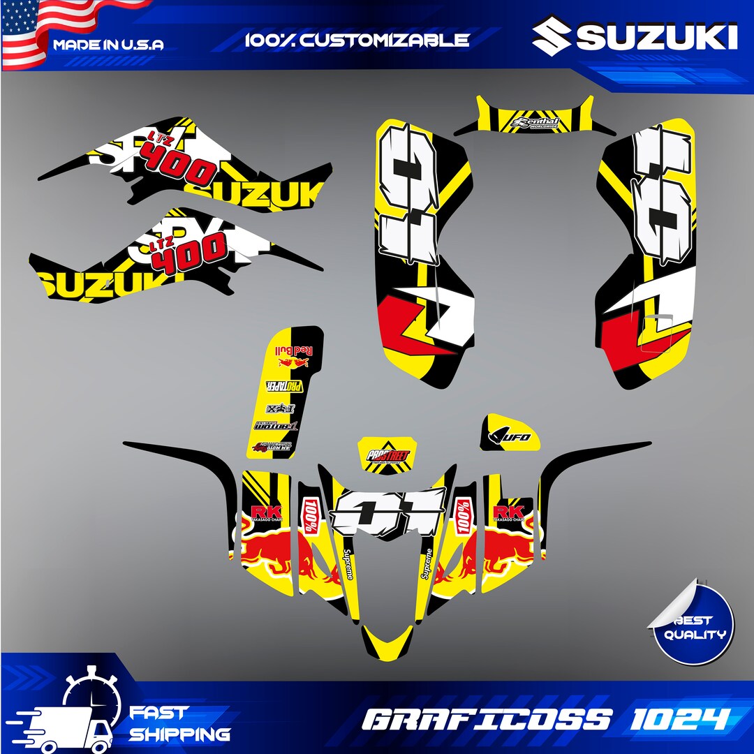 LTZ 400 Suzuki Wrap Graphics Stickers Kit Decals Atv Quad 2003 2004 ...