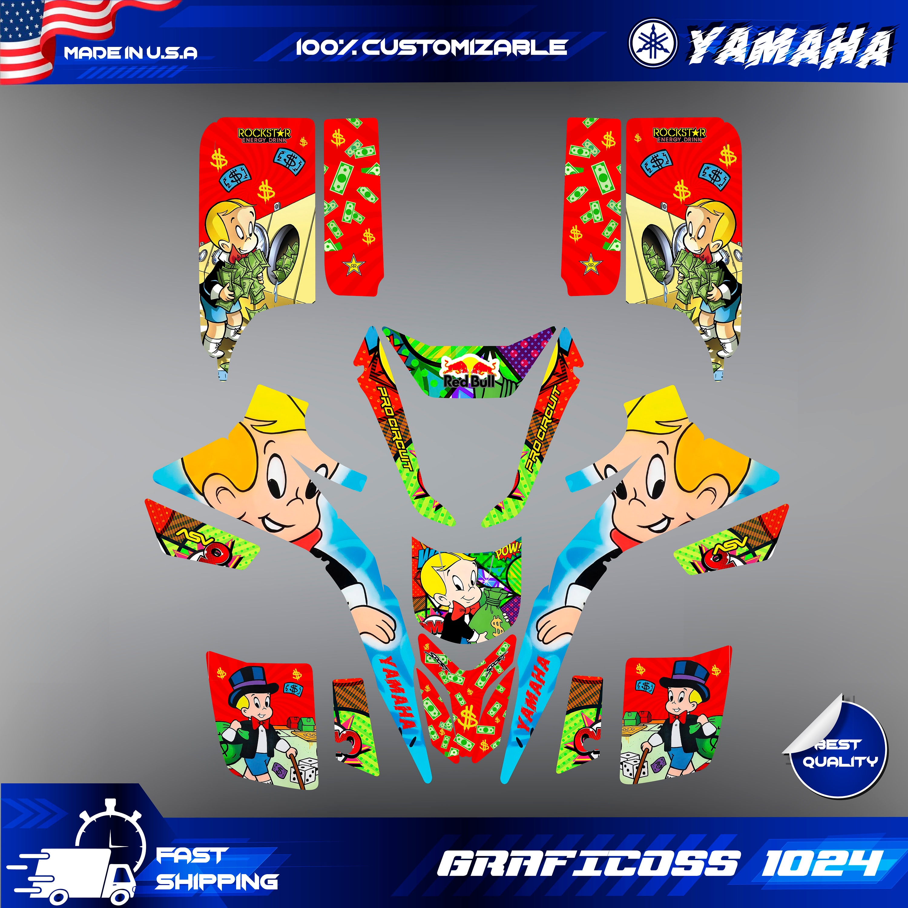 Yamaha Blaster YFS 200 ATV Quad Graphics Full Kit ATV Quad - Etsy