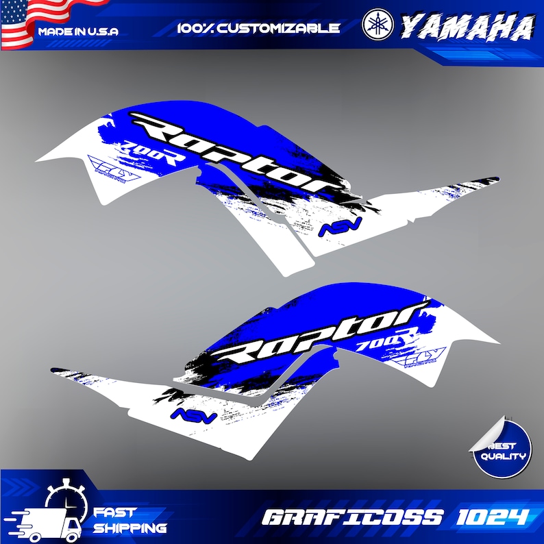 Yamaha RAPTOR 700 2013-2023 Full Graphics Kit Sport ATV Decals Graphics ...