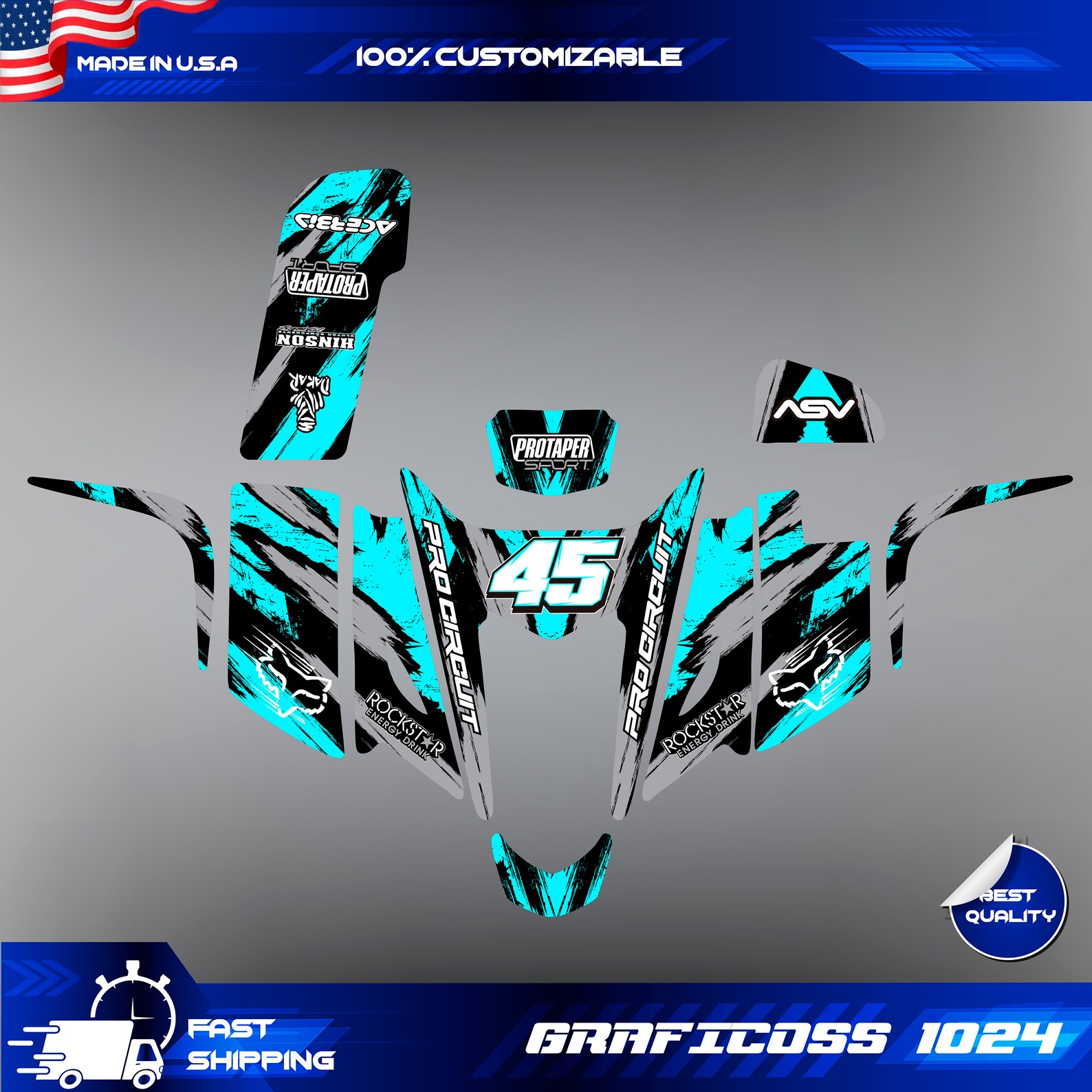 LTZ 400 Suzuki Wrap Graphics Stickers Kit Decals Atv Quad 2003 2004 ...
