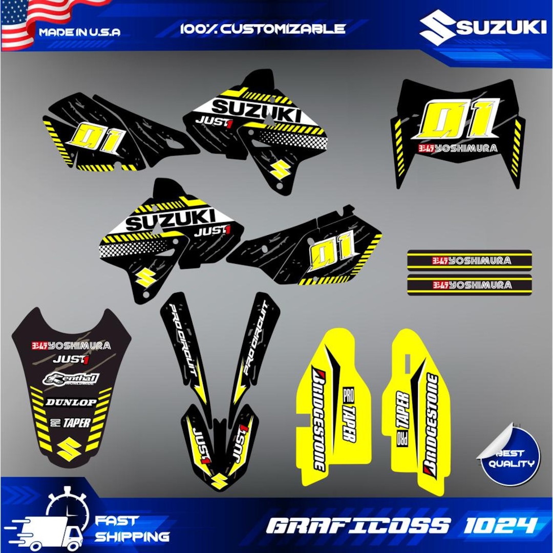Suzuki DRZ400SM Drz400s 400 DRZ400SE Kit Graphics Decals Stickers 2000 ...