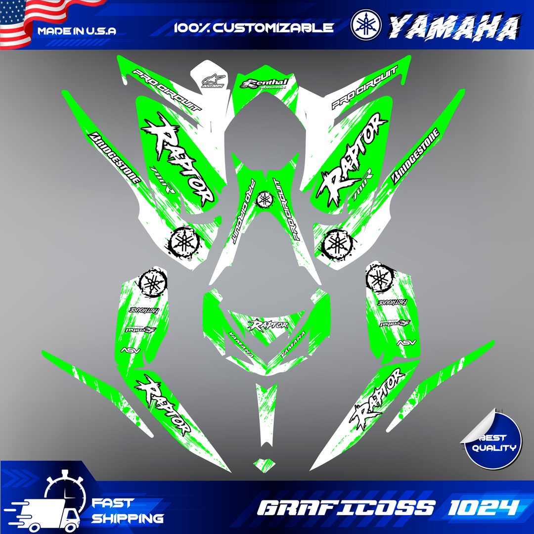 Yamaha Raptor 700 700R Graphics Kit 2013 2017 2022 to 2024 Decals ...