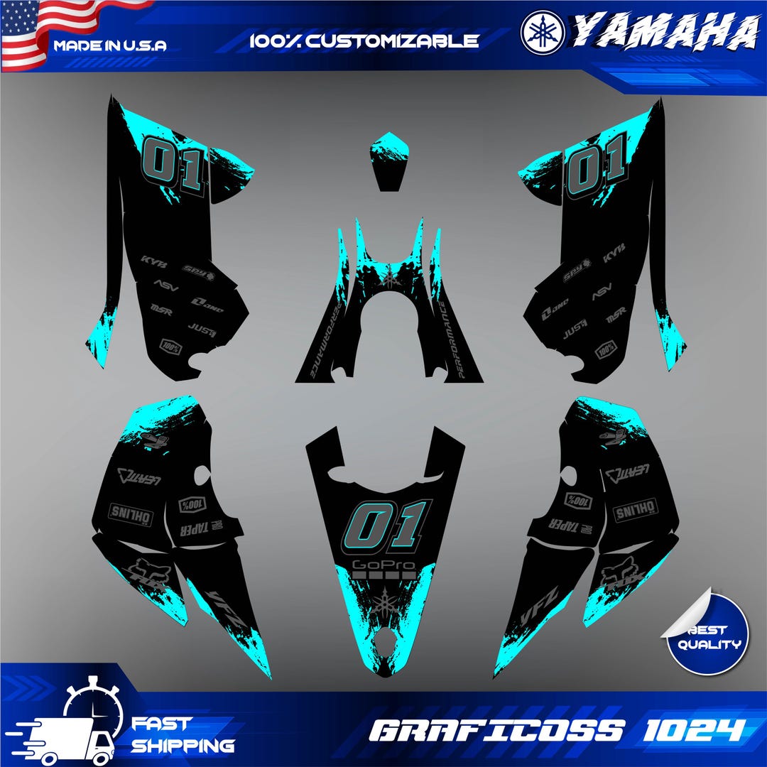 Yamaha YFZ 450R 450X Graphics Kit 2014-2025 - Custom Stickers & Decals ...