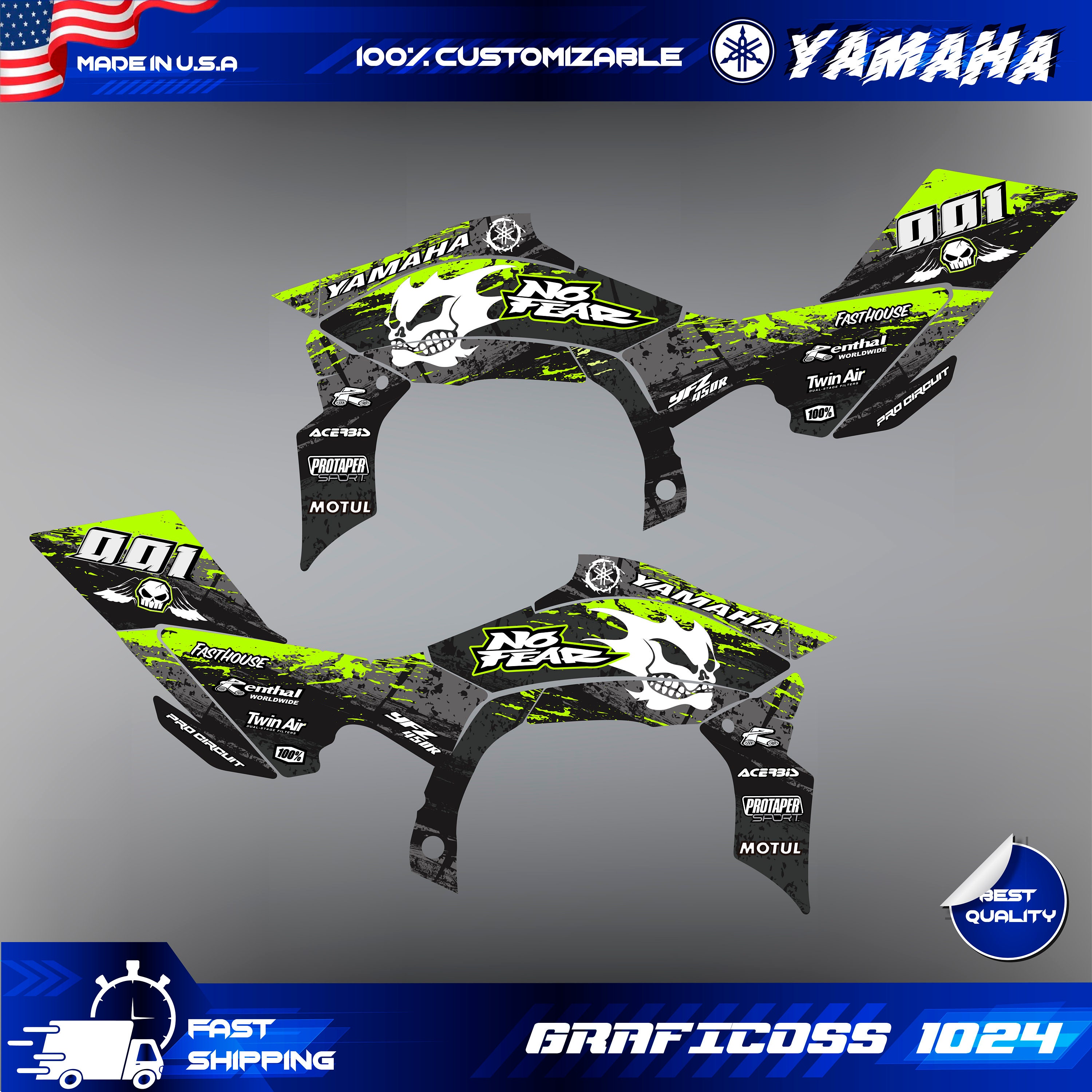 Yamaha YFZ 450 Graphics Kit 2009-2013 Stickers Decals Kit 2010 2011 ...