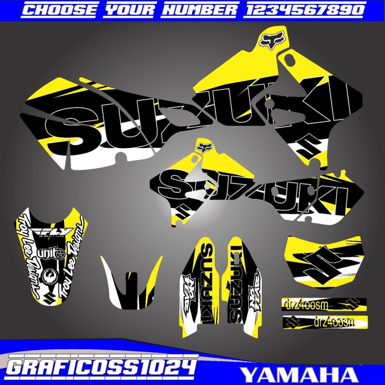 Suzuki DRZ400SM Drz400s 400 Kit Graphics Decals Stickers 2000 - Etsy