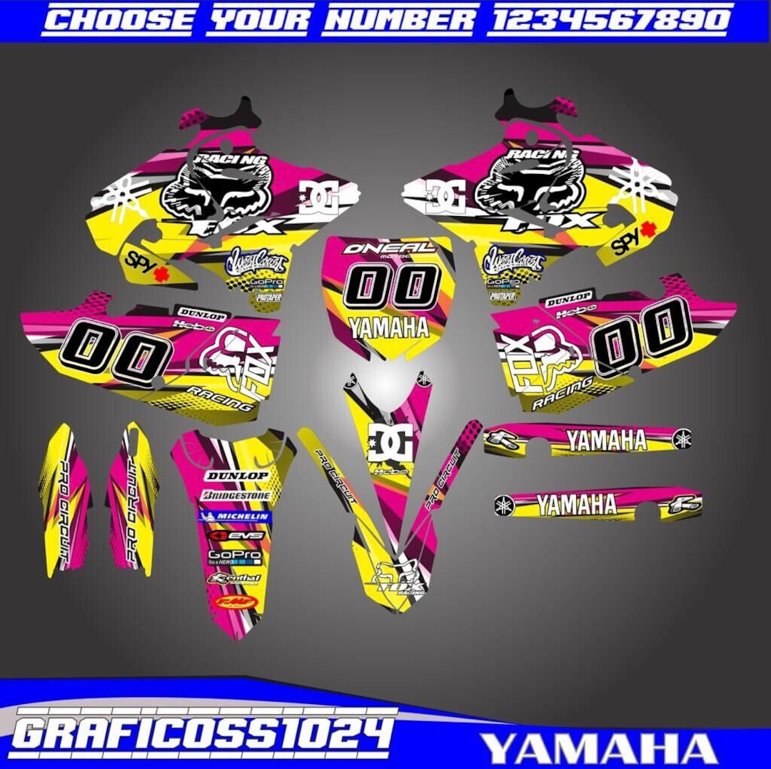 Yamaha YZ 125 250 Graphics Full Kit 2015-2021 | Yamaha Vinyl Decals ...