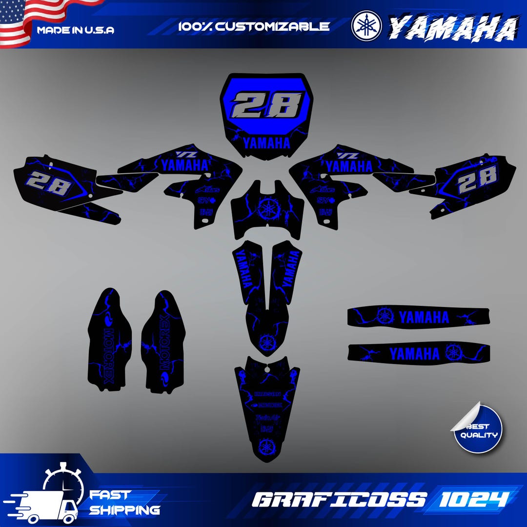 Graphics Decals Stickers Kit Yamaha YZ250F 2019-2023 YZ450F 2018-2022 ...