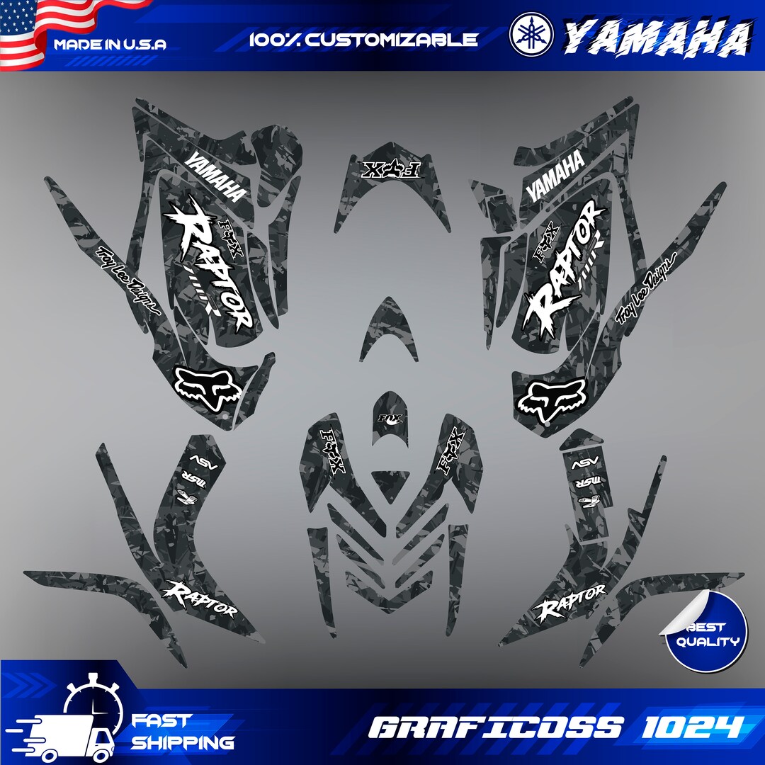 Fits Yamaha Raptor 700R Graphics Kit 2006 2007 2008 2009 2010 2011 2012 ...
