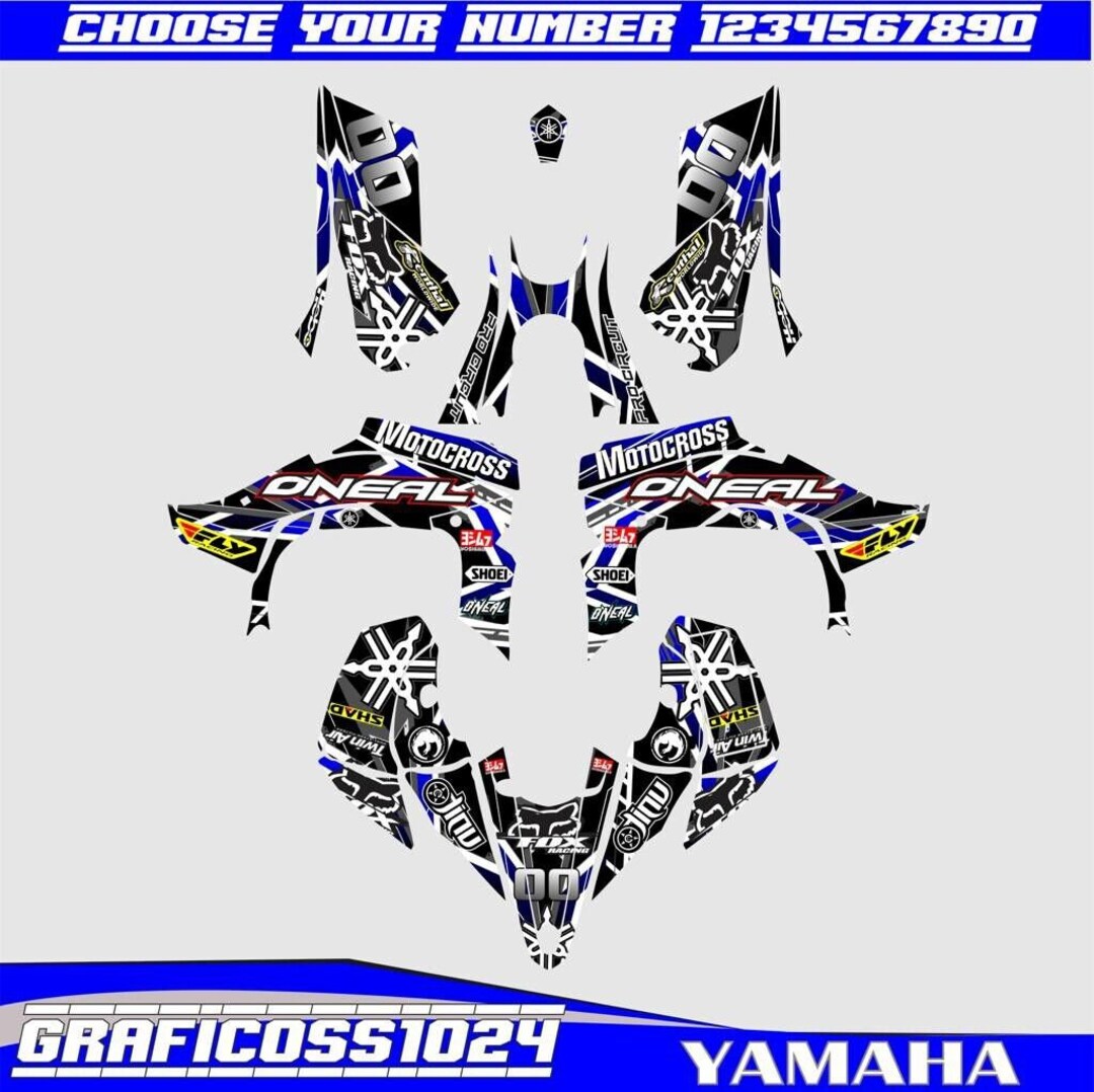Yamaha YFZ 450R 450X Graphics Kit 2014 2016 2018 to 2025 Decals ...
