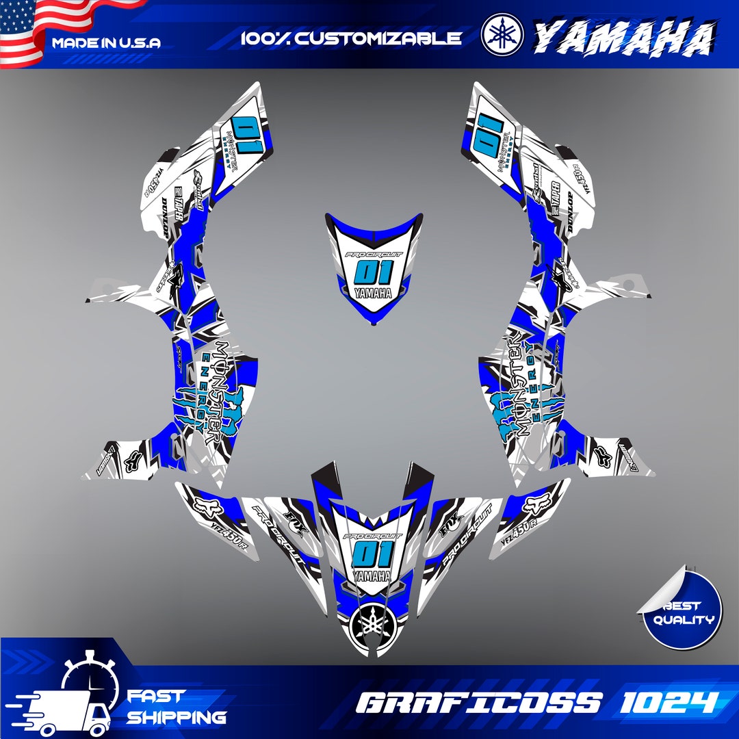 Yamaha YFZ 450R Graphics Kit 2009 2010 2011 2012 2013 Decals Stickers ...