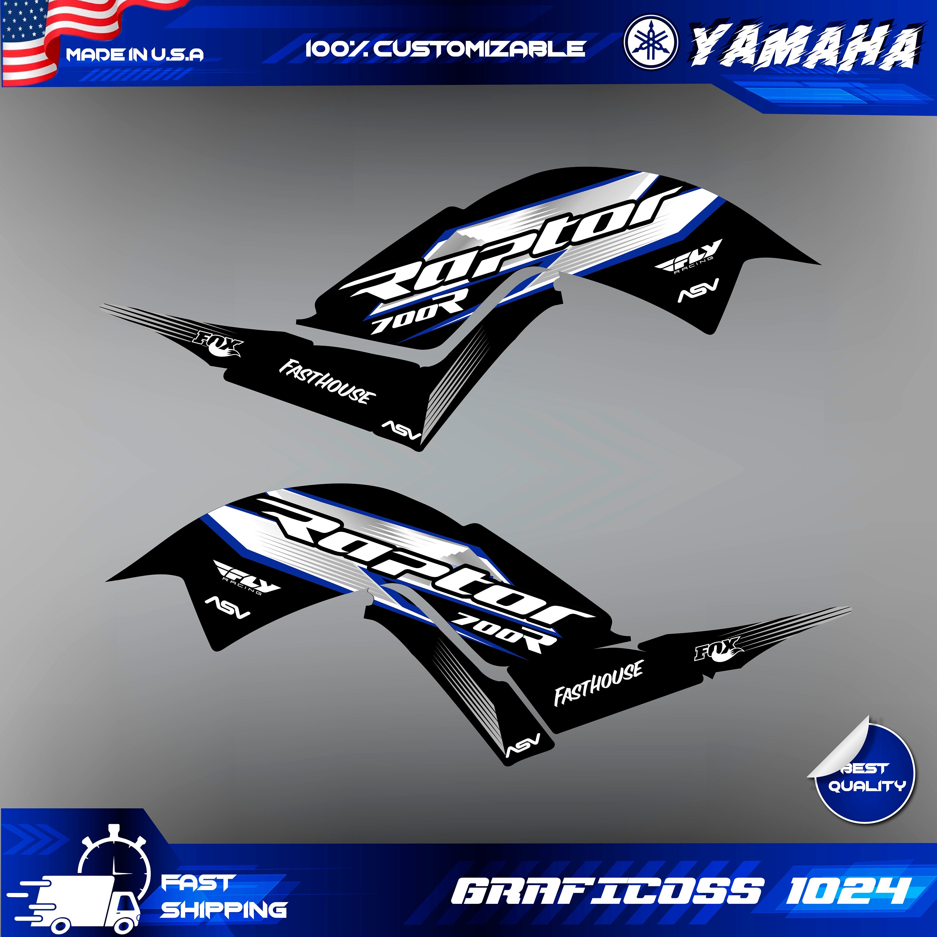 Yamaha Raptor 700 700R Graphics Kit 2013 2014 2017 to 2023 Decals ...