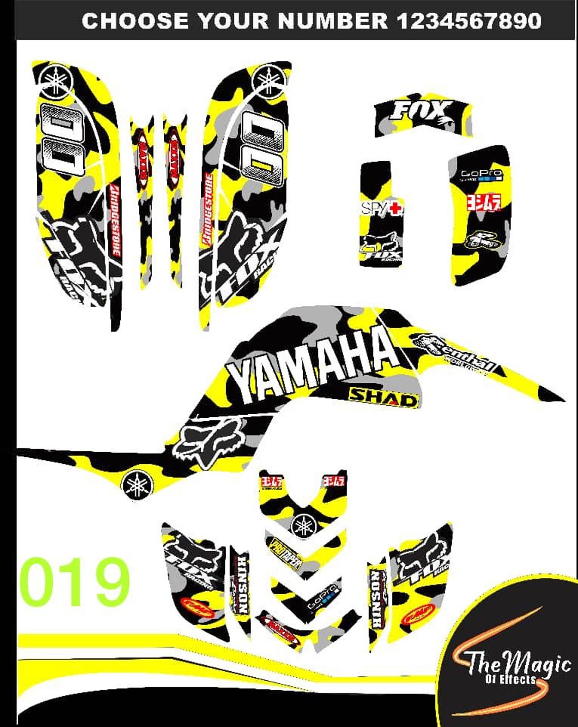 Yamaha raptor 660 660R full graphics decals stickers kit atv | Etsy