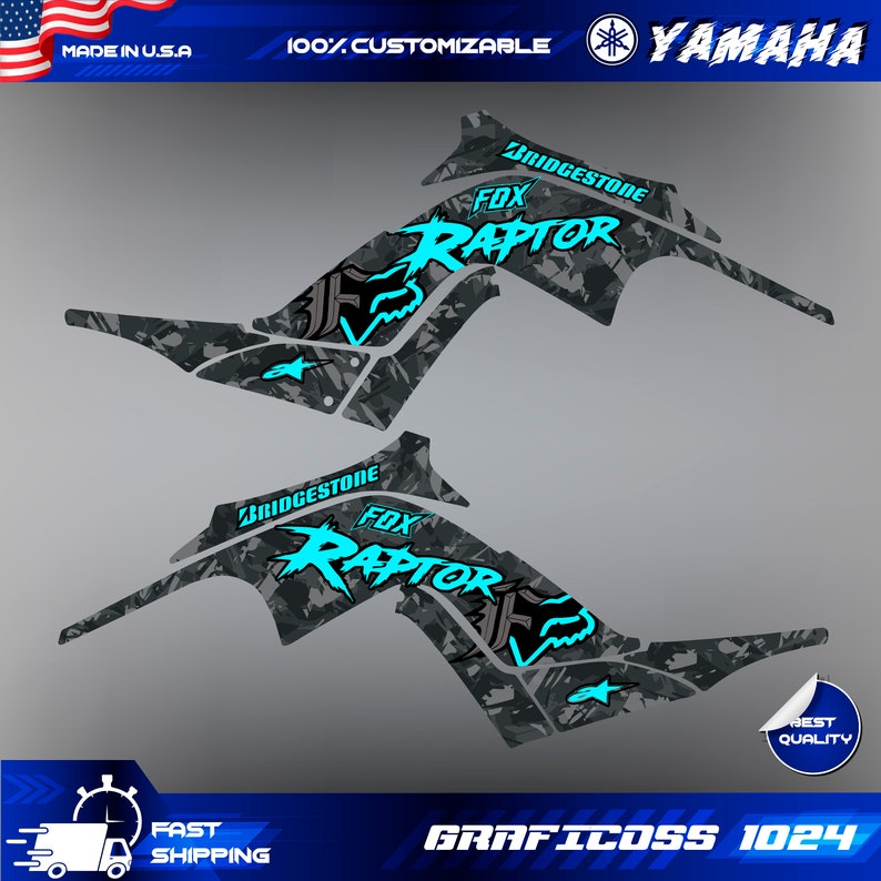 Fits Yamaha Raptor 700R Graphics Kit 2006 2007 2008 2009 2010 2011 2012 ...