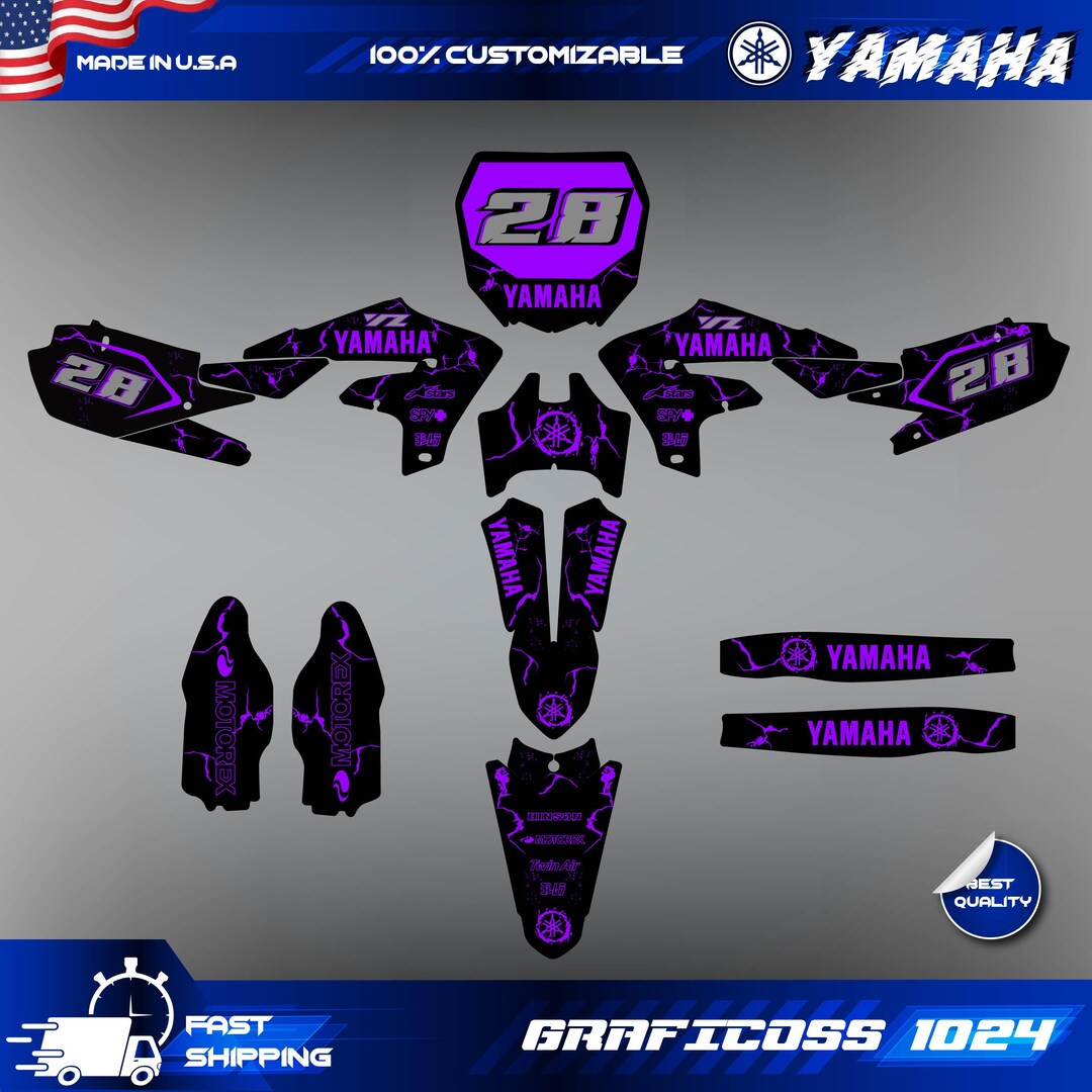 Graphics Kit for Yamaha YZ450F (2018 - 2022) YZ250F (2019 - 2023 ...