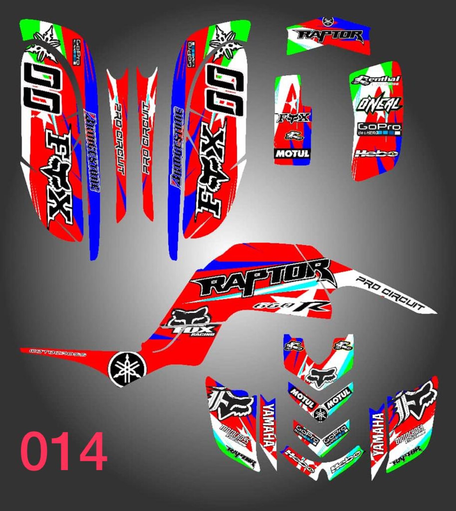 Yamaha raptor 660 660R full graphics decals stickers kit atv | Etsy