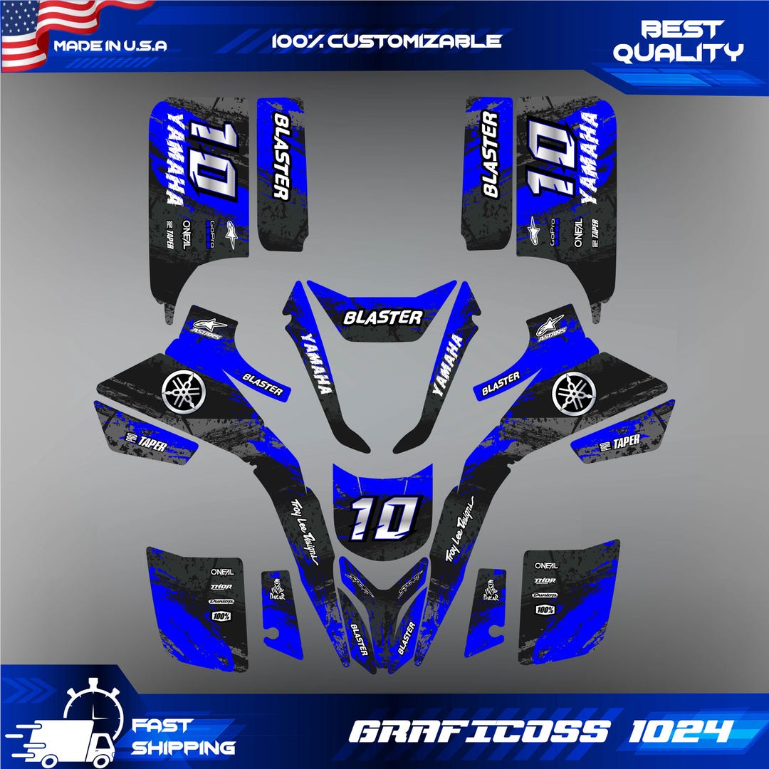 Fits YAMAHA Blaster Yfs 200 Graphics Full ATV Graphic Kit Decals ...