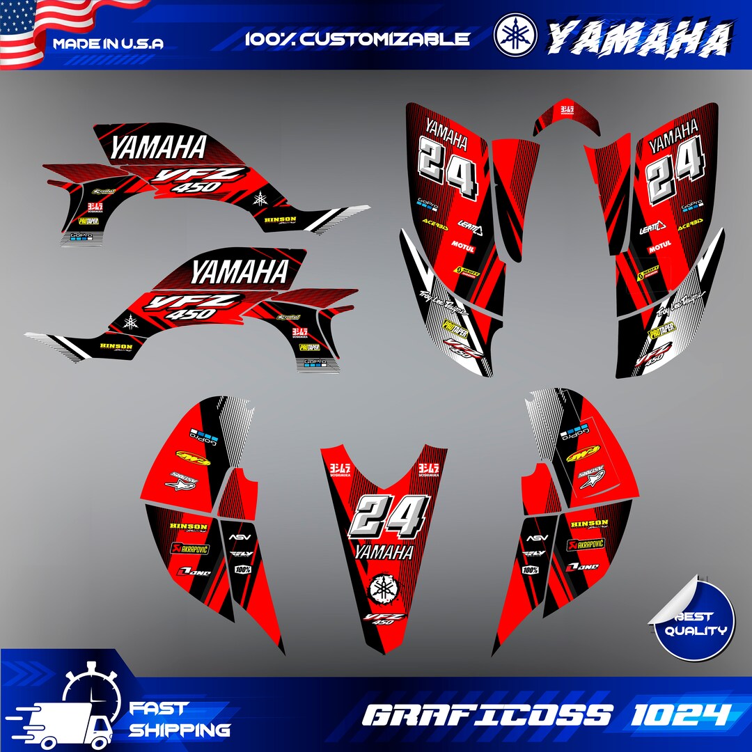 Yamaha Yfz 450 2003 2004 2005 2006 2007 2008 Kit Graphics Decals ...