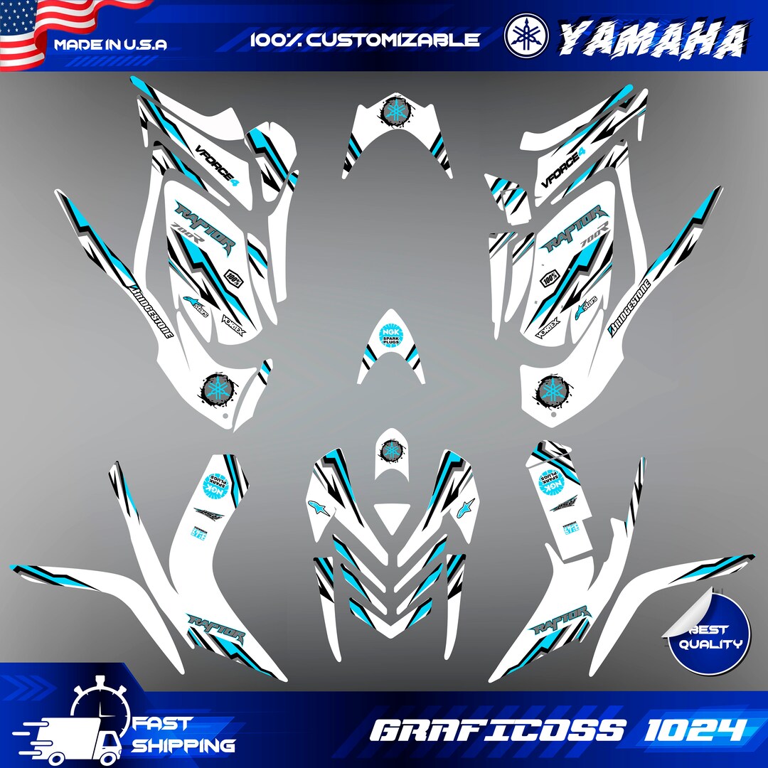Fits Yamaha Raptor 700R Graphics Kit 2006 2007 2008 2009 2010 2011 2012 ...