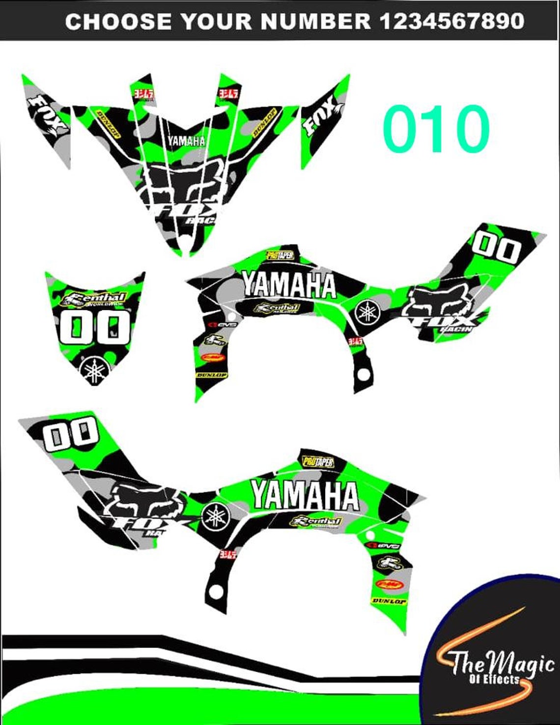 Yamaha YFZ 450R 450X 2009-2013 graphics decals kit stickers | Etsy