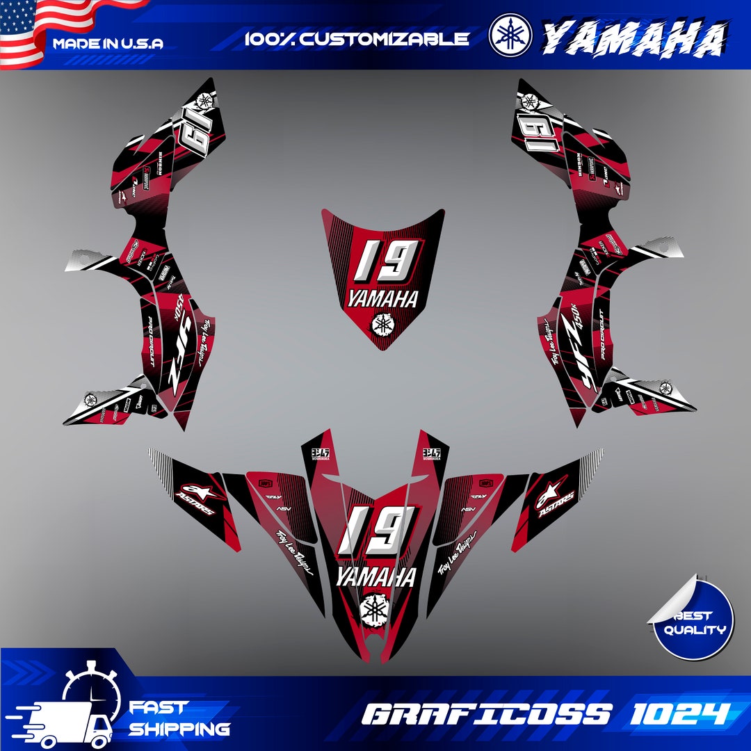 Yamaha YFZ 450R Graphics Kit 2009 2010 2011 2012 2013 Decals Stickers ...