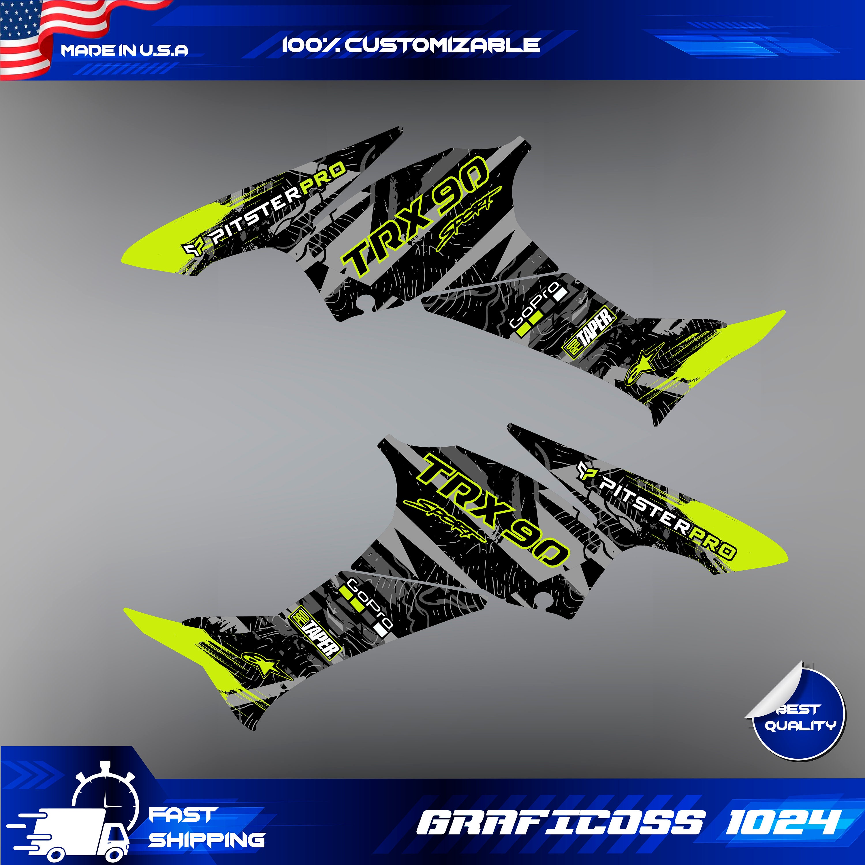 Graphic Kit for 2006-2023 Honda TRX90 TRX 90 Custom Decals Stickers - Etsy