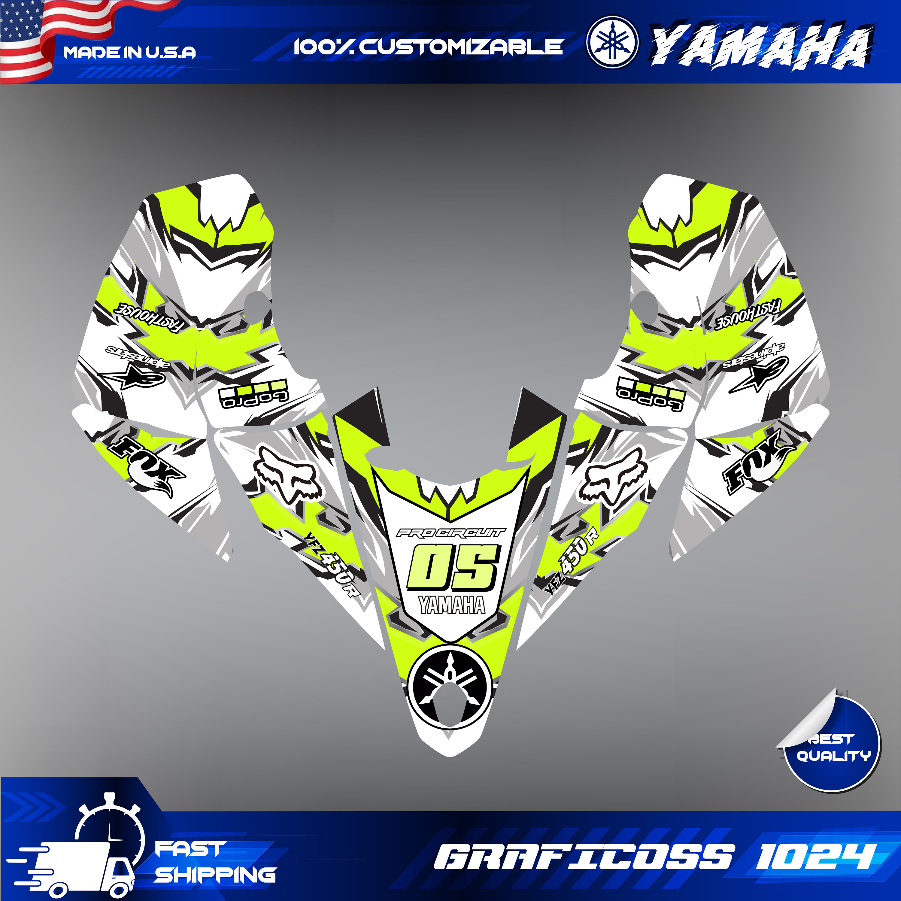 Yamaha YFZ 450RATV Full Graphics Kit 2014-2023 Yamaha - Etsy