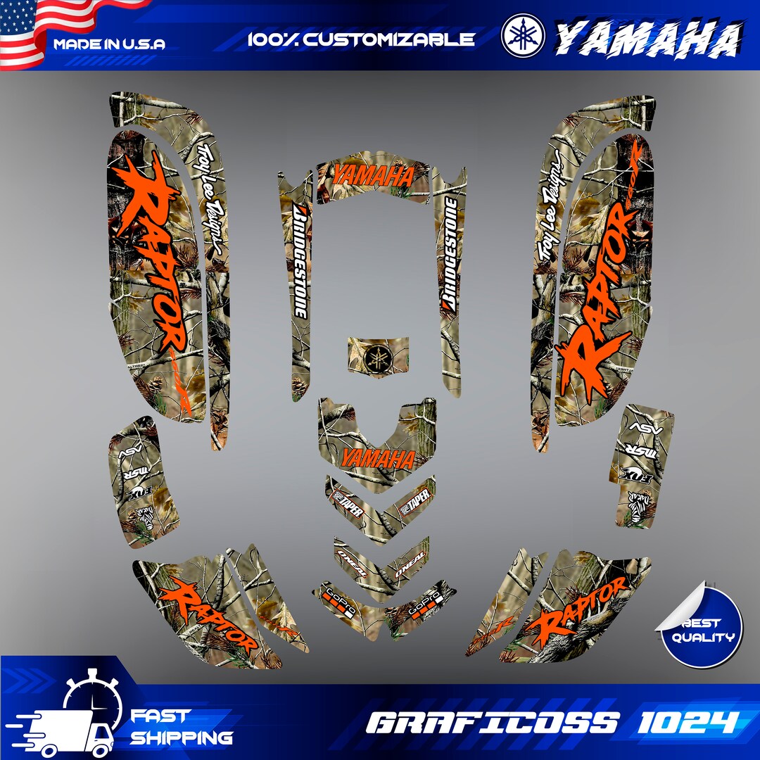 Yamaha Raptor 660 660RATV Full Graphics Kit | Yamaha ATV Decals ...
