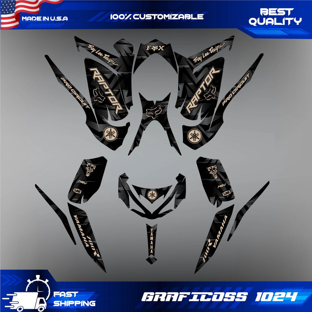Yamaha Raptor 700 700R Graphics Kit 2013 2014 2017 to 2025 Decals ...