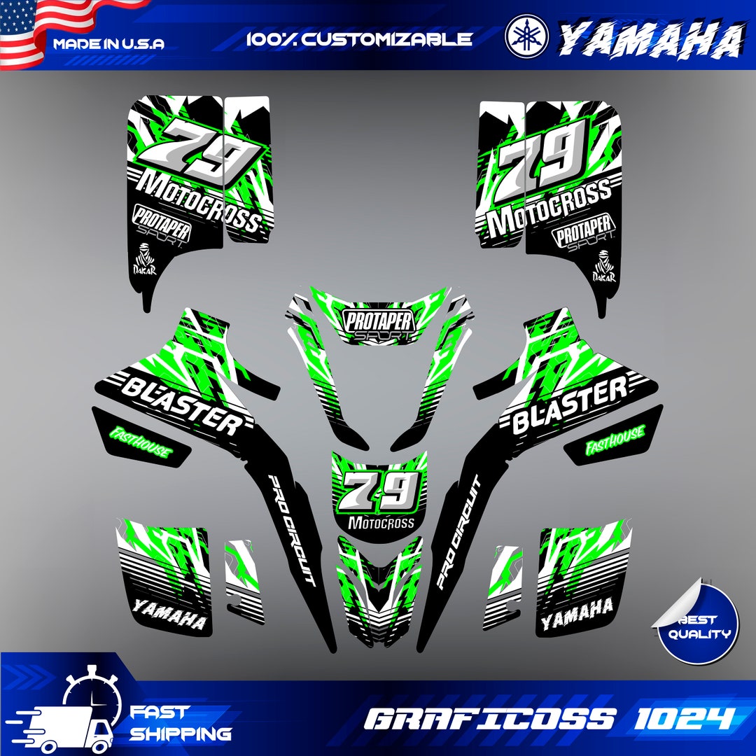 Yamaha Blaster YFS 200 ATV Quad Graphics Full Kit | ATV Quad Vinyl ...