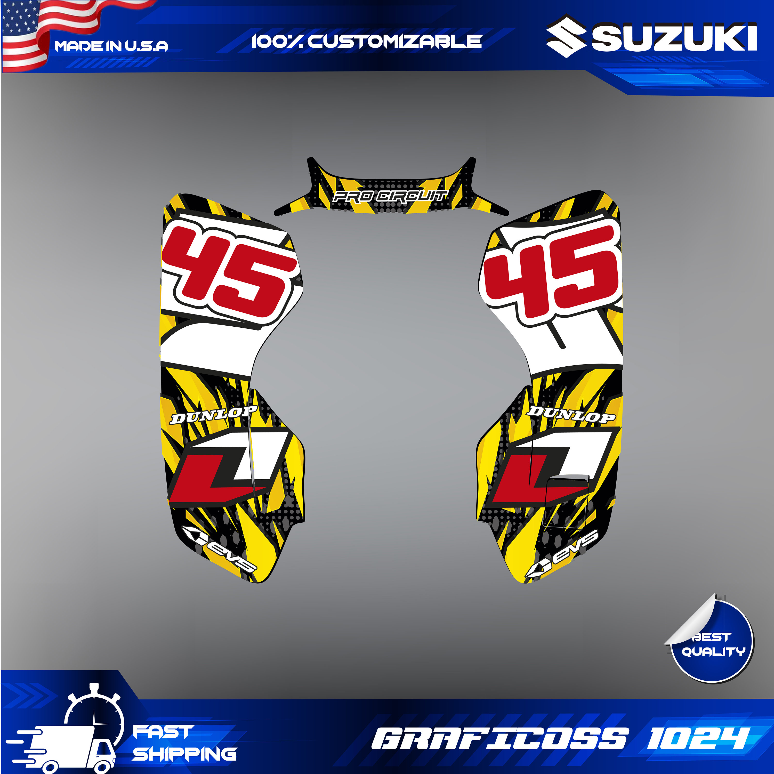LTZ 400 Suzuki Wrap Graphics Stickers Kit Decals Atv Quad 2003 2004 ...