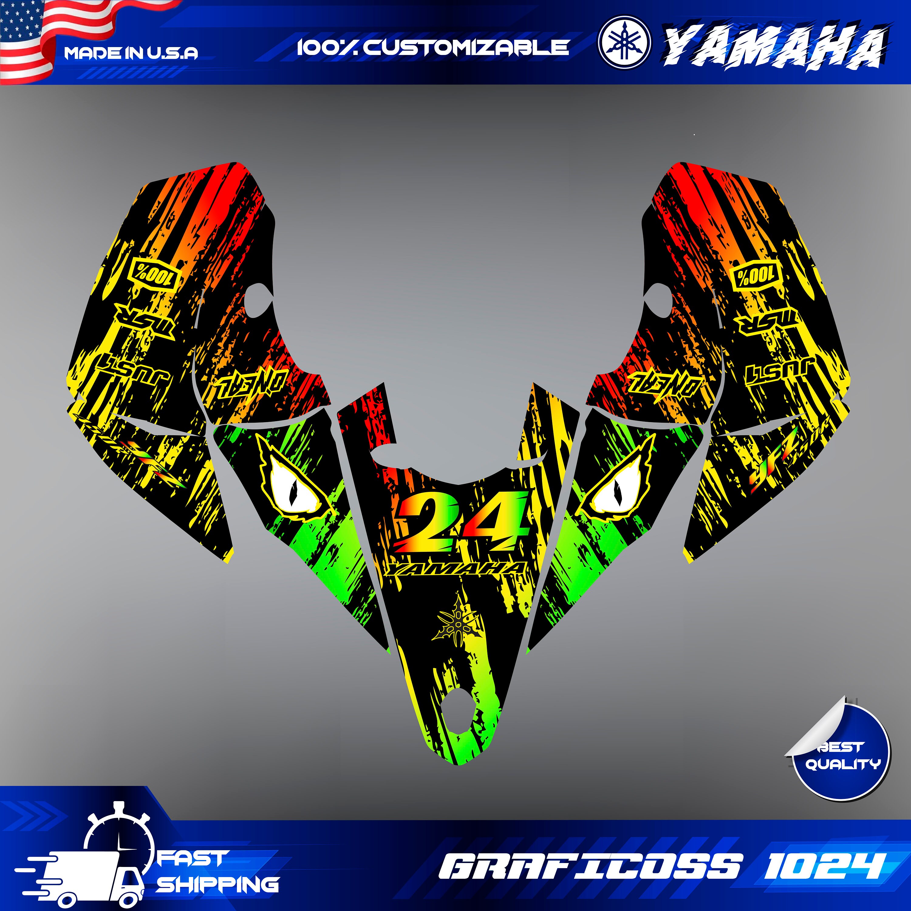Yamaha YFZ450R ATV Decals Stickers Yamaha YFZ450R Full Graphics Kit ...