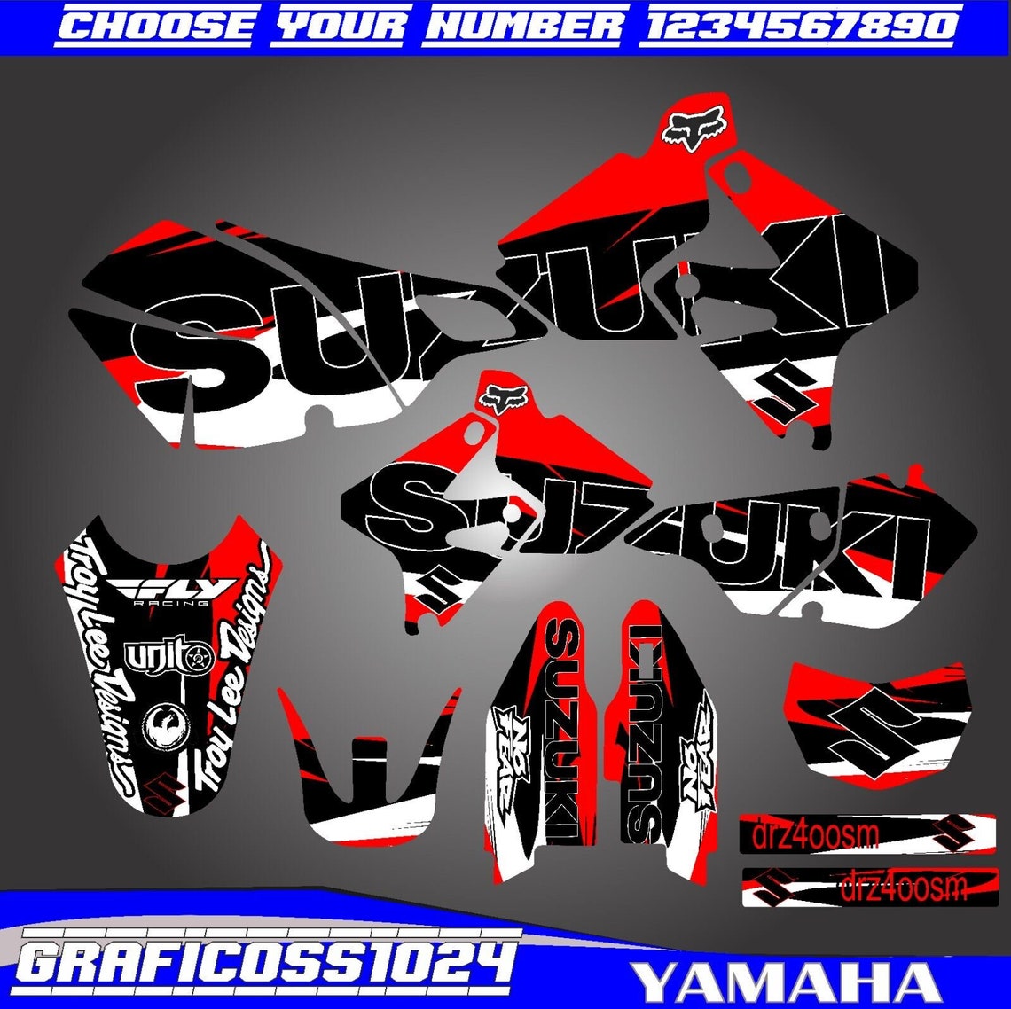 Suzuki DRZ400SM Drz400s 400 Kit Graphics Decals Stickers 2000 2001 2002 ...