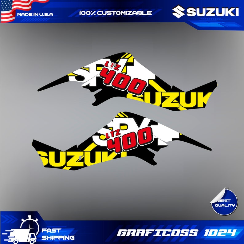 LTZ 400 Suzuki Wrap Graphics Stickers Kit Decals Atv Quad 2003 2004 ...