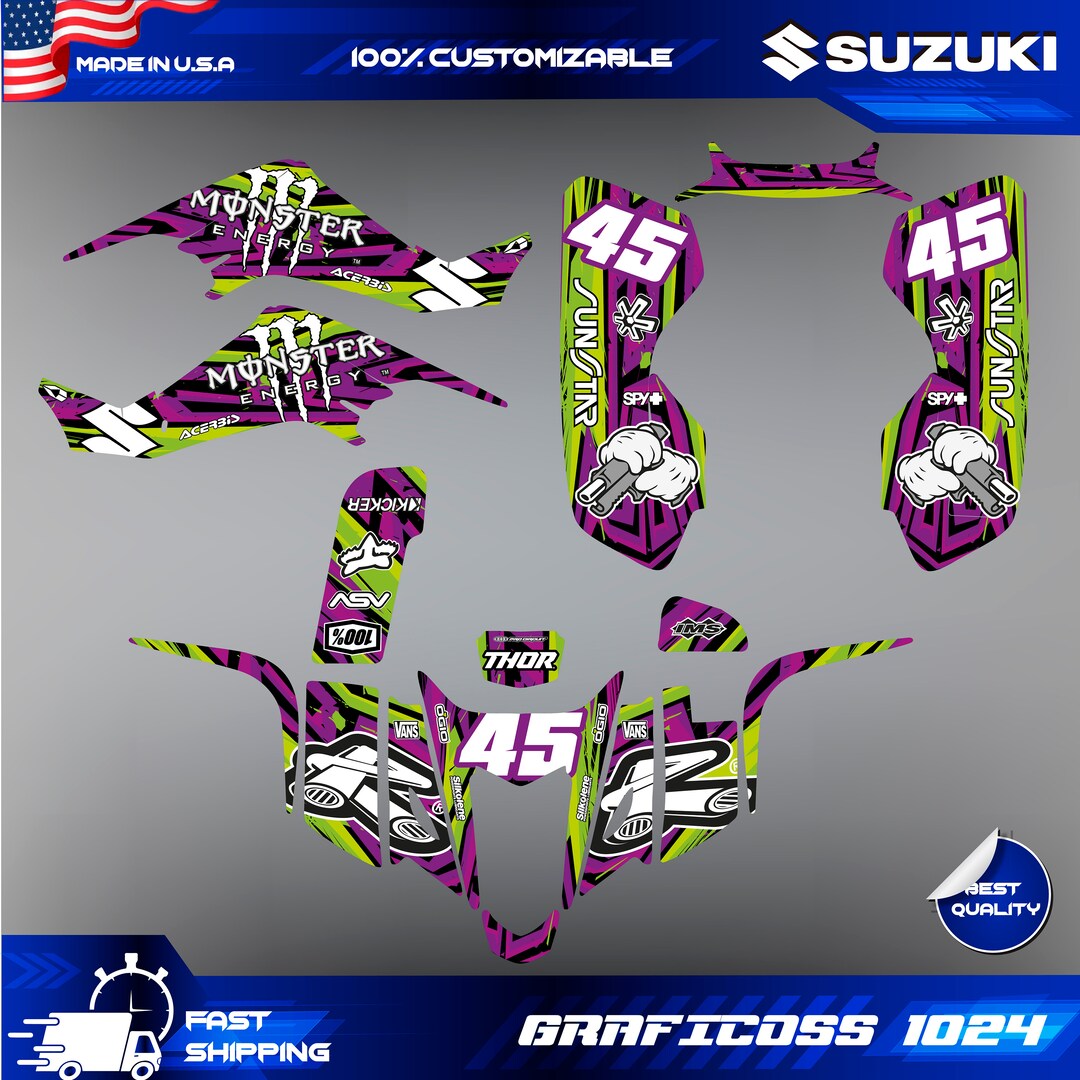 LTZ 400 Suzuki Wrap Graphics Stickers Kit Decals Atv Quad 2003 2004 ...
