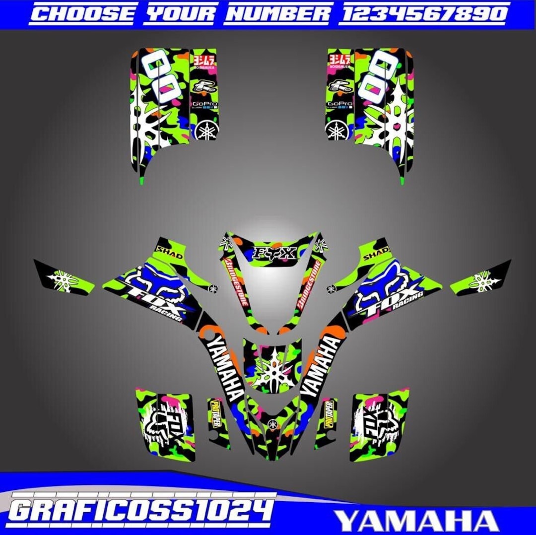 Yamaha Blaster YFS 200 ATV Quad Graphics Full Kit | ATV Quad Vinyl ...