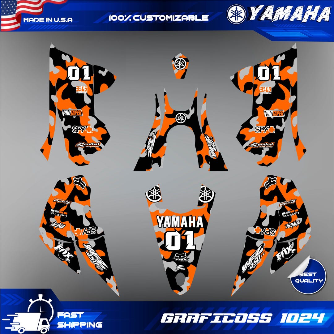 Yamaha YFZ 450R 450X Graphics Kit 2014-2025 - Custom Stickers & Decals ...