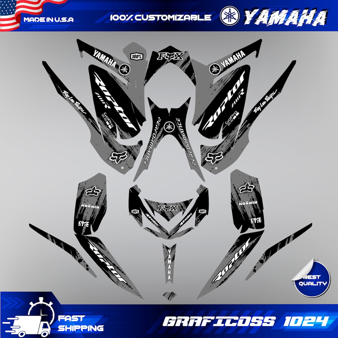 Yamaha Raptor 700 700R Graphics Kit 2013 2014 2017 to 2025 Decals ...