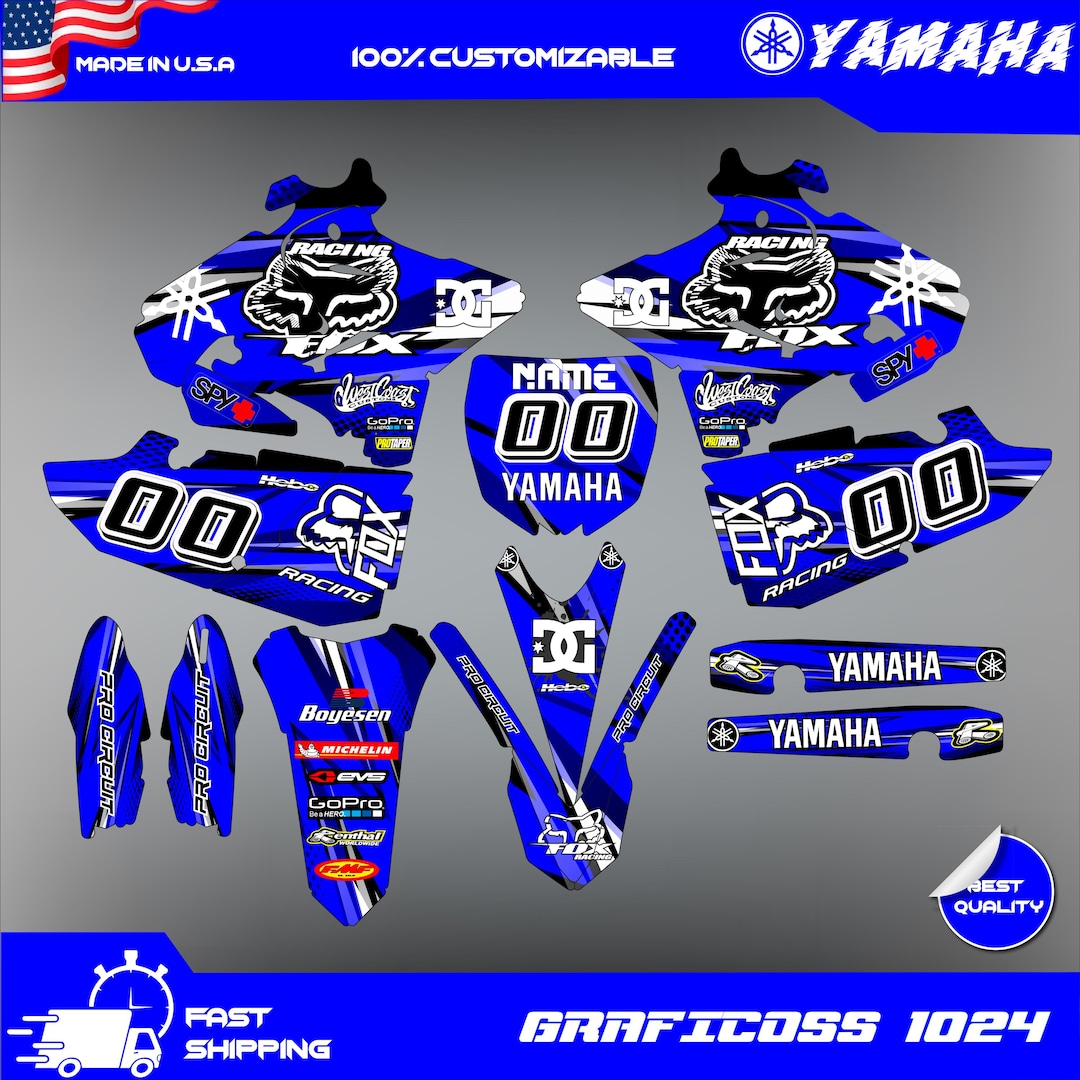 Yamaha YZ 125 250 Graphics Full Kit 2015-2021 | Yamaha Vinyl Decals ...