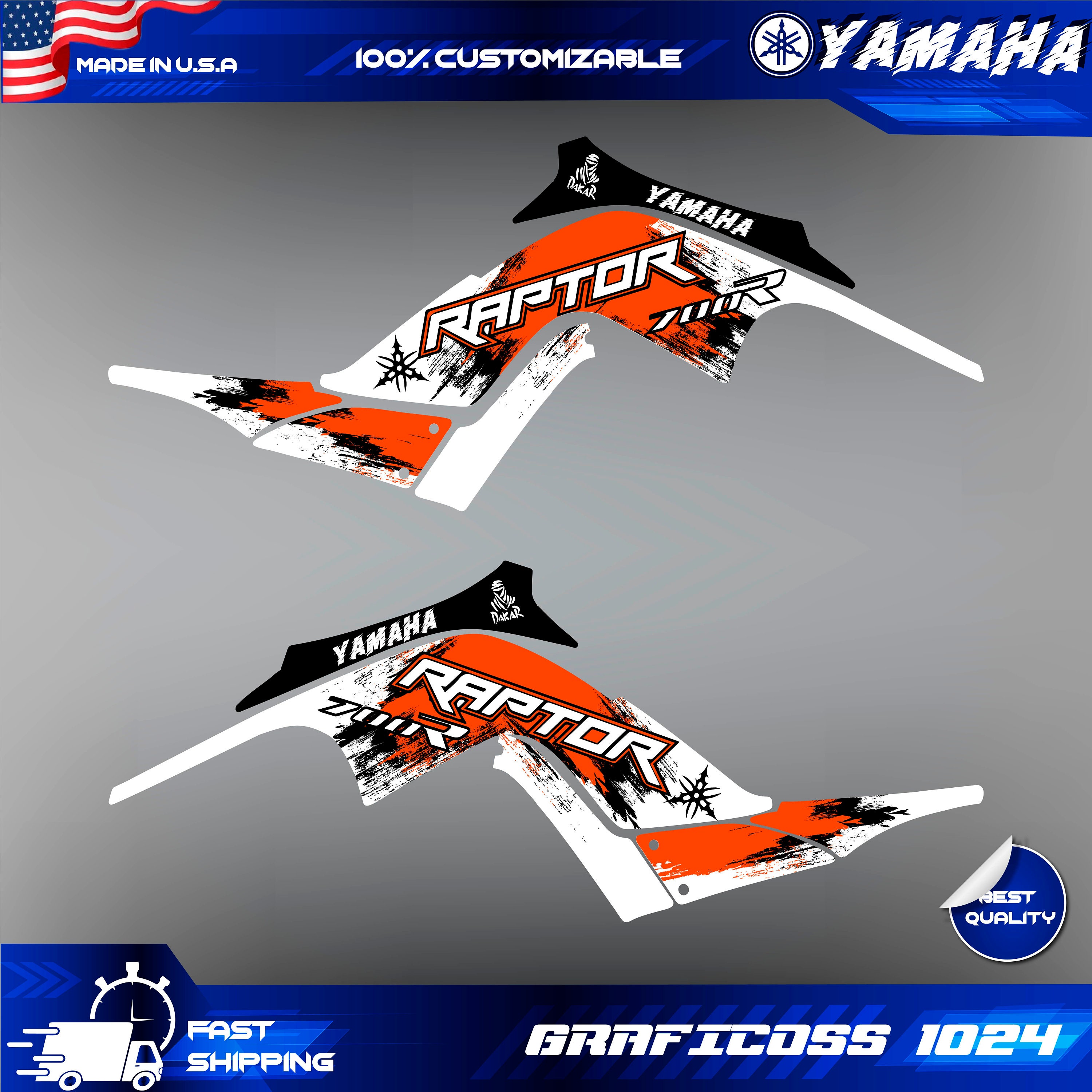 Fits Yamaha Raptor 700R Graphics Kit 2006 2007 2008 2009 2010 2011 2012 ...