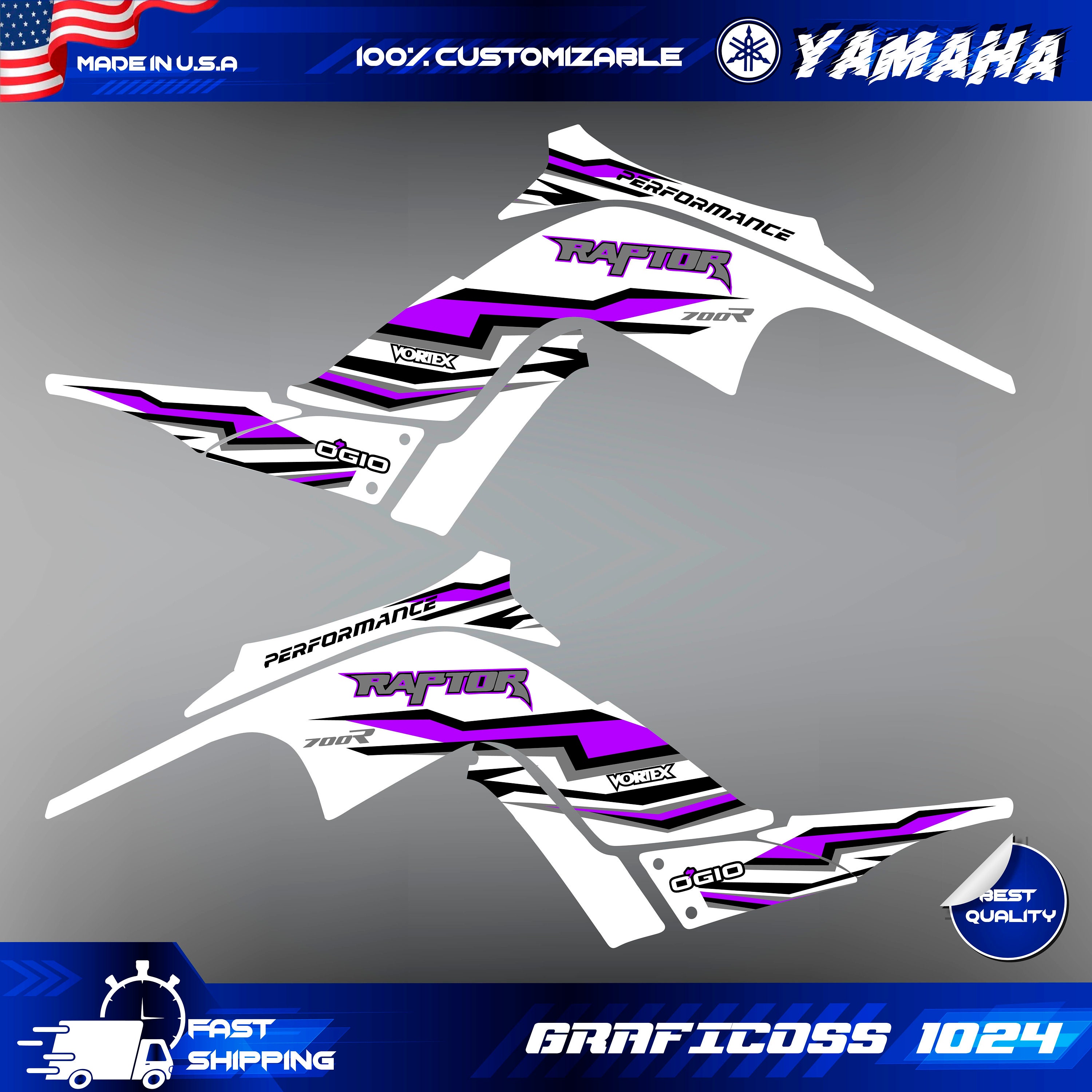 Fits Yamaha Raptor 700R Graphics Kit 2006 2007 2008 2009 2010 2011 2012 ...