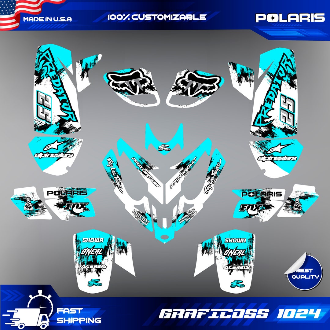 Polaris Predator 500 Graphics Full Decals Stickers Kit Atv - Etsy