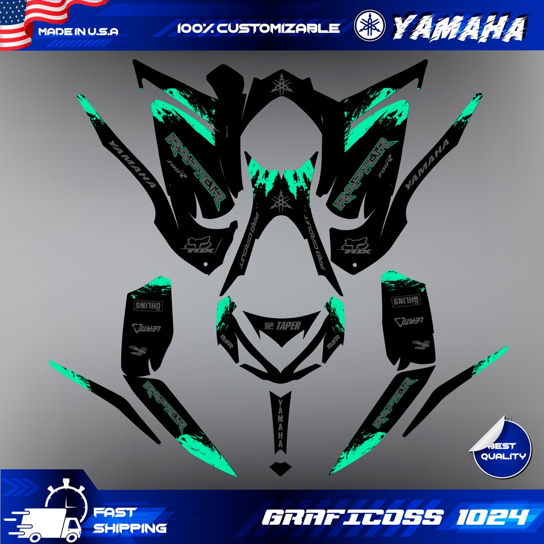 Yamaha Raptor 700 700R Graphics Kit 2013 2014 2017 to 2023 Decals ...