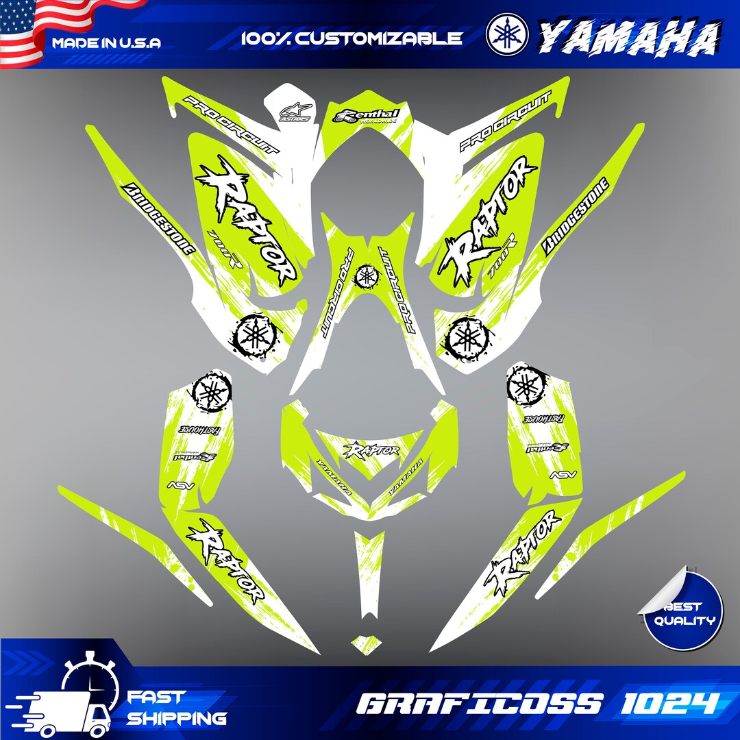 Yamaha Raptor 700 700R Graphics Kit 2013 2014 2017 to 2025 Decals ...