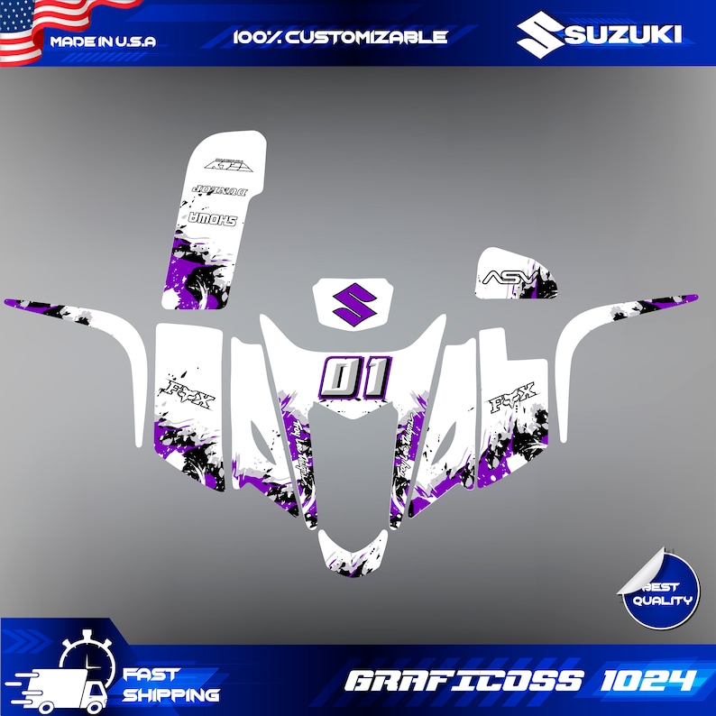 Suzuki LTZ 400 Wrap Graphics Stickers Kit Decals Quad 2003 to 2008 ...