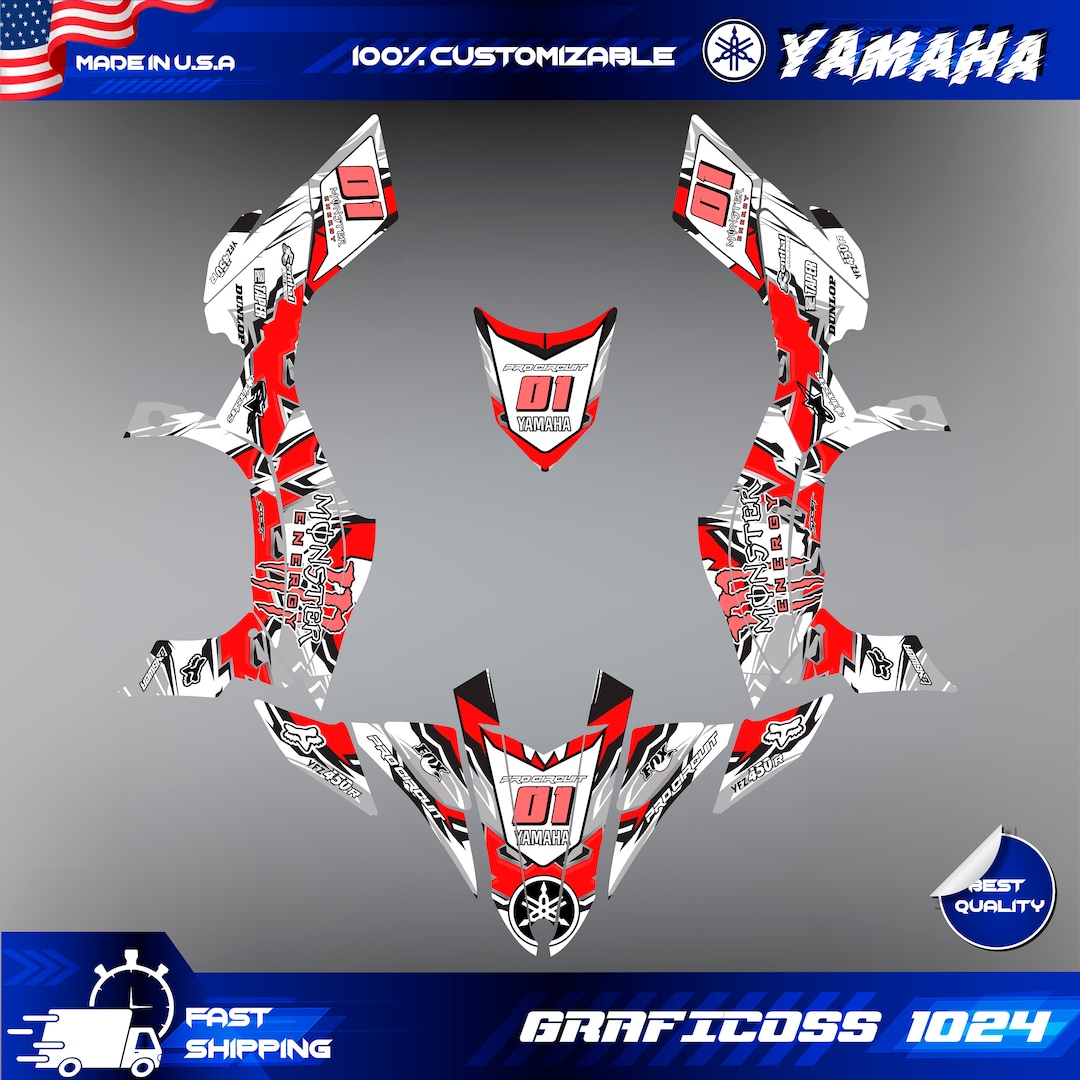 Yamaha YFZ 450R Graphics Kit 2009-2013 Stickers Decals Kit 2010 2011 ...