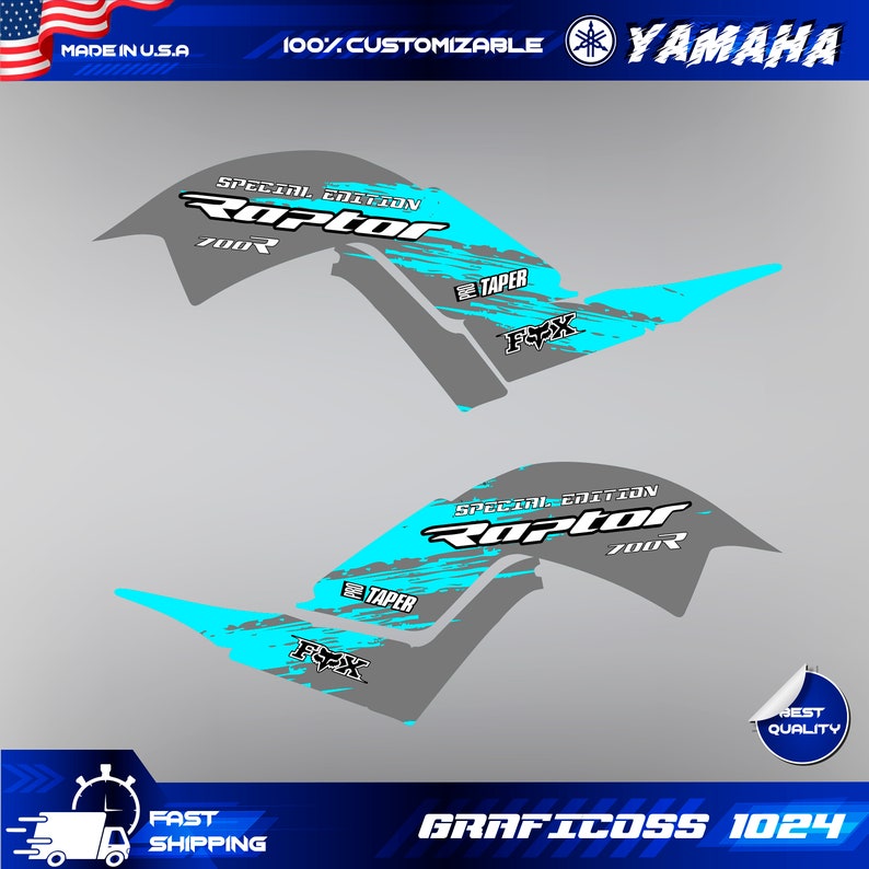 Yamaha Raptor 700 700R Graphics Kit 2013 2014 2017 to 2025 Decals ...