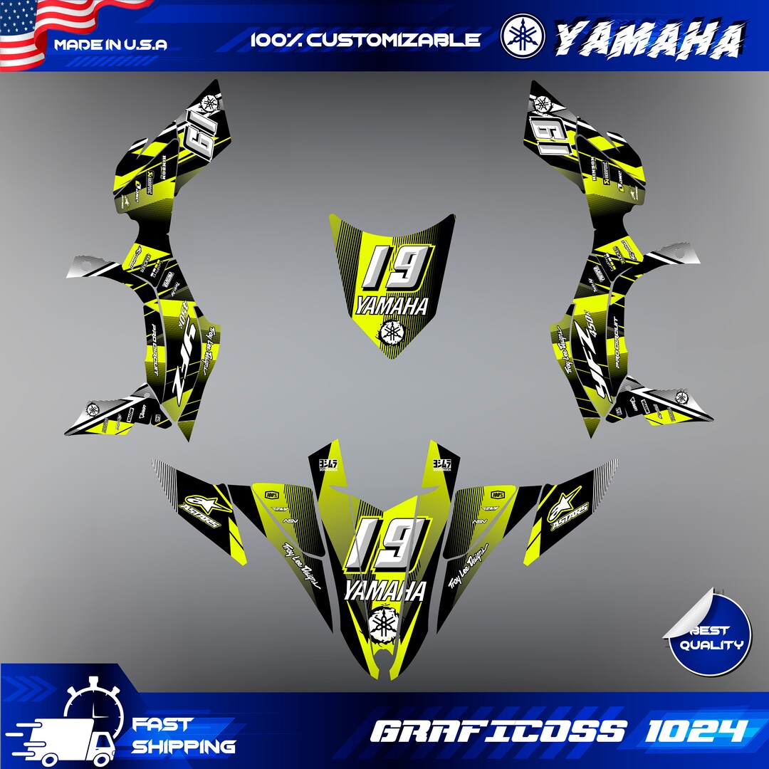 Yamaha YFZ 450R Graphics Kit 2009 2010 2011 2012 2013 Decals Stickers ...